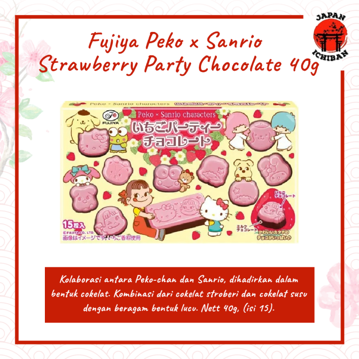 Fujiya Peko x Sanrio Strawberry Party Chocolate 40g Original Japan | Lazada Indonesia