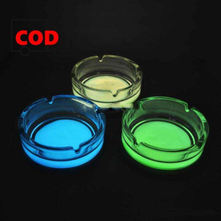 Asbak Rokok Bahan Kaca Berkualitas Glow in The Dark Menyala Dalam Gelap ...