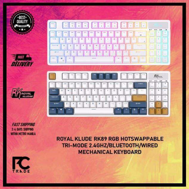 Royal Kludge RK89 Bluetooth/2.4GHz/Wired RGB Tri-Mode Mechanical ...