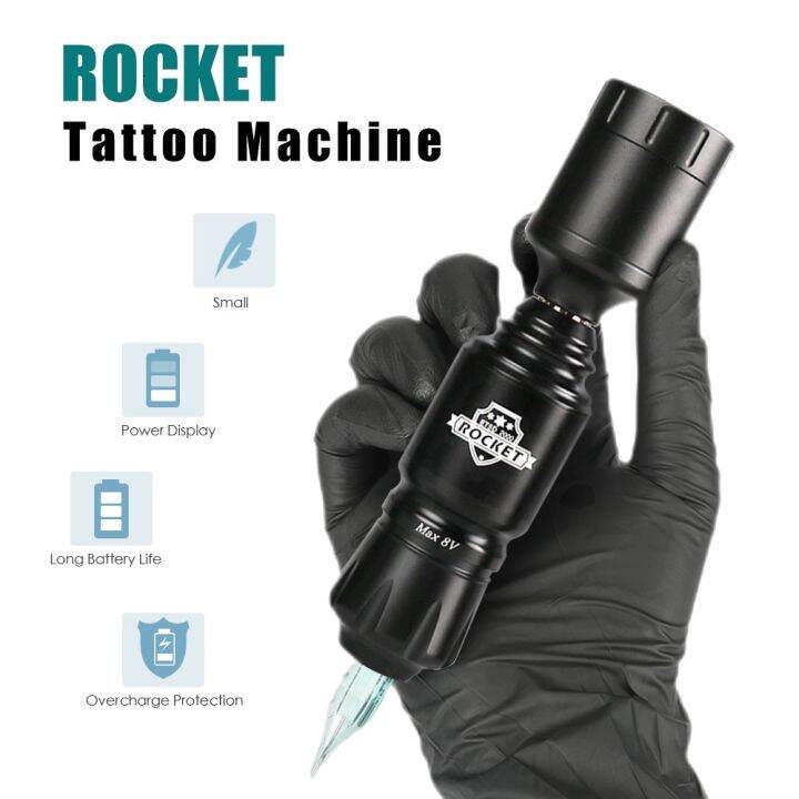 Rocket Tattoo Machine With 2 Battery Mini Wireless Tattoo Battery Power ...