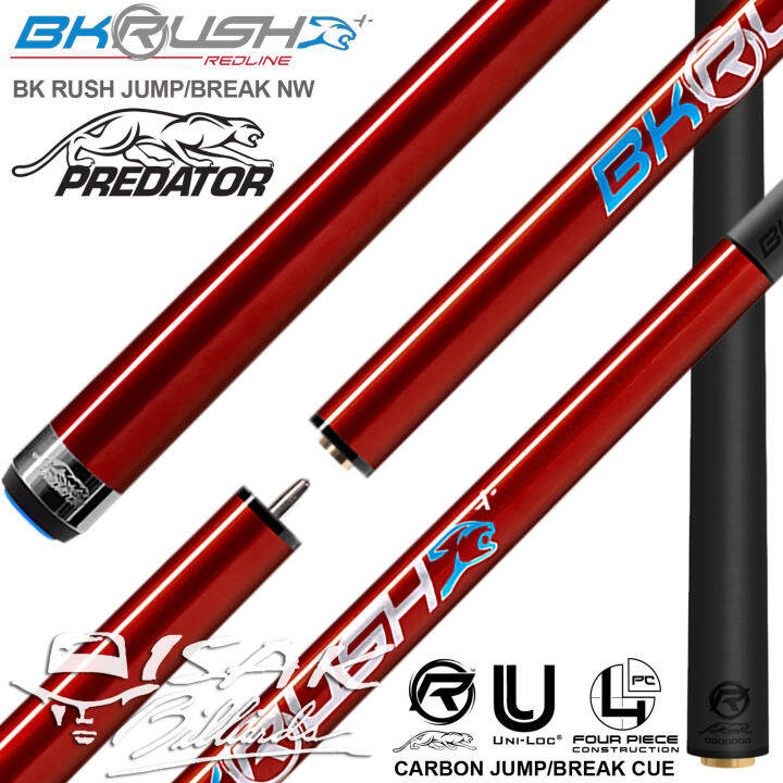 Predator BK Rush JB RED NW - Carbon Jump Break Cue Stick Loncat Revo ...
