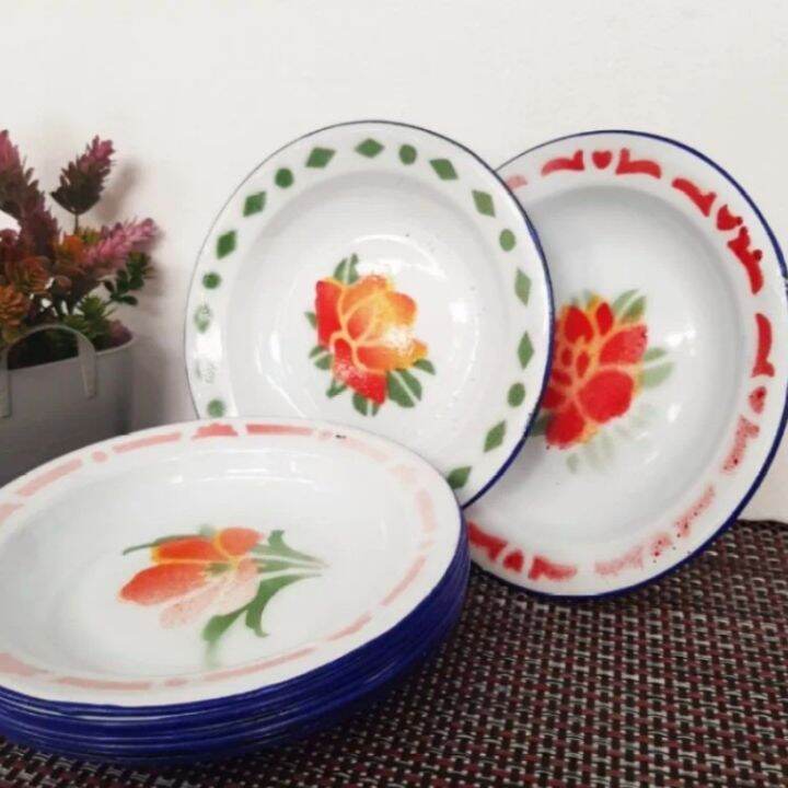 PIRING SENG JADUL ENAMEL RANDOM UK 22CM ISI 1LUSIN/12PCS/PIRING SENG ...