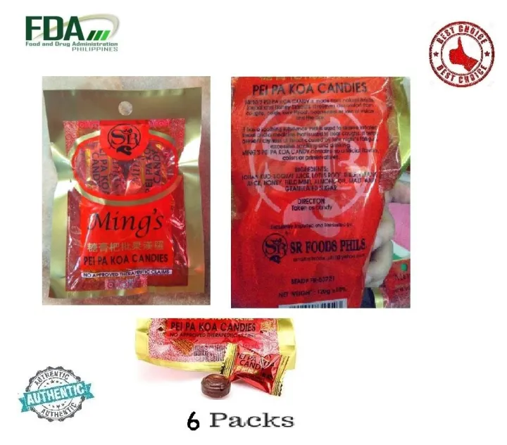 Ming's Pei Pa Koa Candy 6packs (4pcs per pack) | Lazada PH