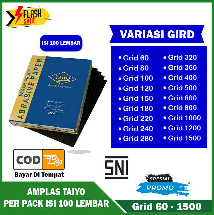 Amplas Taiyo Lembar Lembaran Sandpaper Waterproof Amplas Kayu Besi ...