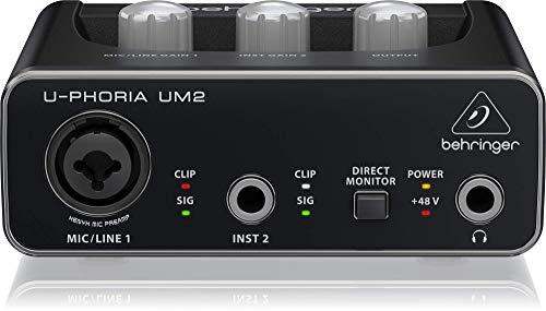 Behringer 2 Input 2 Output USB Audio Interface Black 1-Channel UM2 U ...