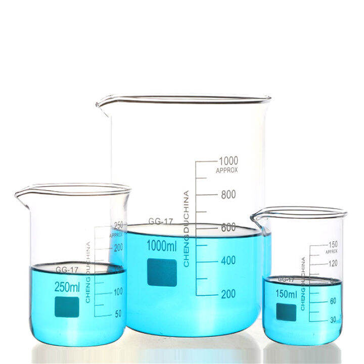 Glass Beaker 25ml - 1000ml Borosilicate Glass Measuring Cup Low-type Beaker With Graduation ...