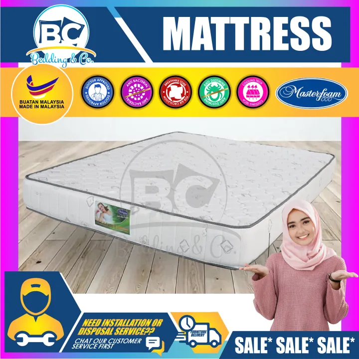 Masterfoam SleepZee Queen / King Size 8″ Mattress Tilam Natural Foam Topping Mattress - 5 Years ...