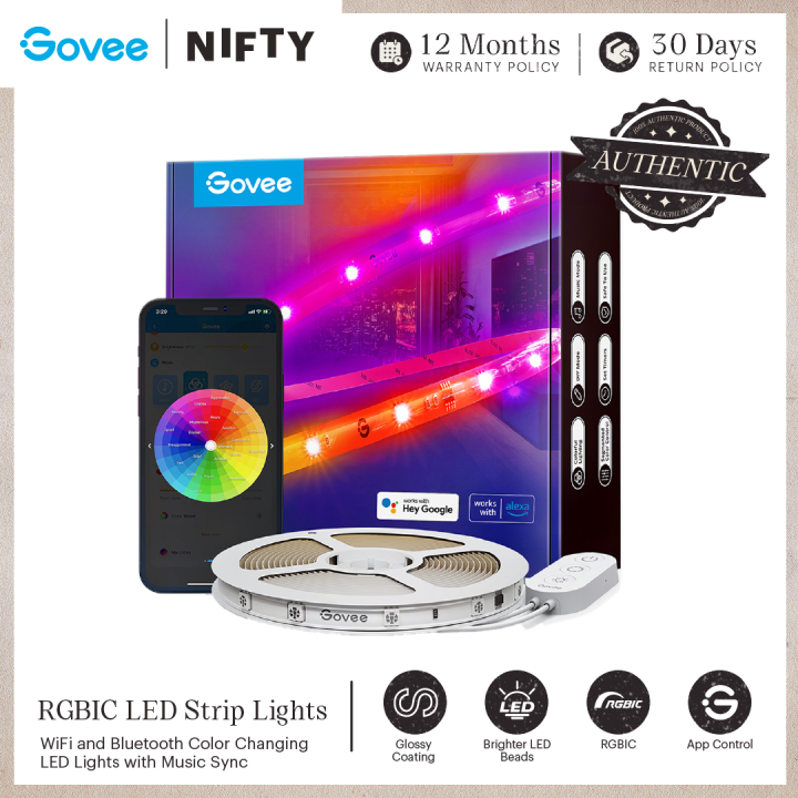 Govee RGBIC LED Strip Lights 5 Meters, WiFi and Bluetooth Color ...