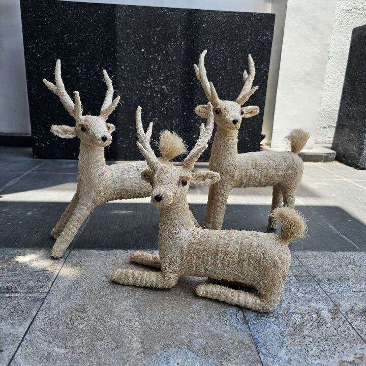 Cute Abaca Reindeer Christmas Under Tree Decoration Unique and New ...