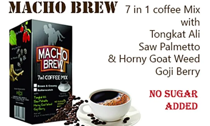 Macho Brew 7in1 Sugar Free Coffee Mix - with Tongkat Ali, Saw Palmetto ...