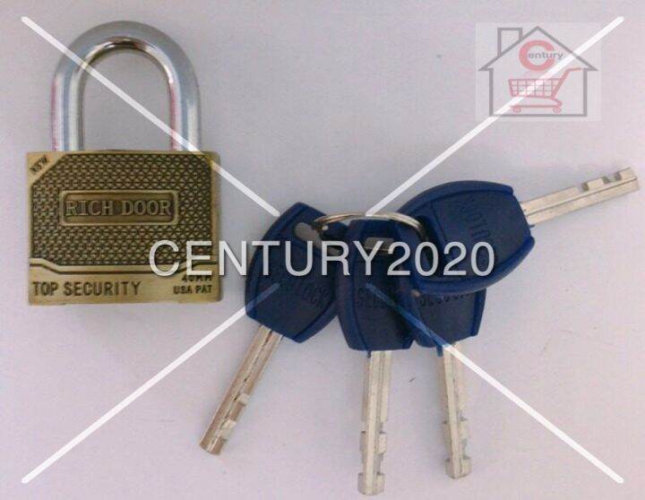 RICHDOOR Padlock Zinc Alloy Bronze Pack Lock Anti Cut Lock 40mm | Lazada