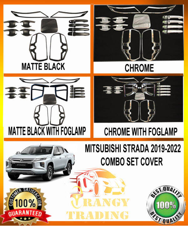 Mitsubishi Strada 2019 to 2023 GLX / GLS Garnish Combo set MATTE BLACK ...