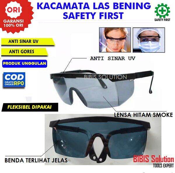 KACAMATA SAFETY KACA MATA LAS GERINDA SAFETY GLASSES SMOKE PENGAMAN KERJA HITAM | Lazada Indonesia