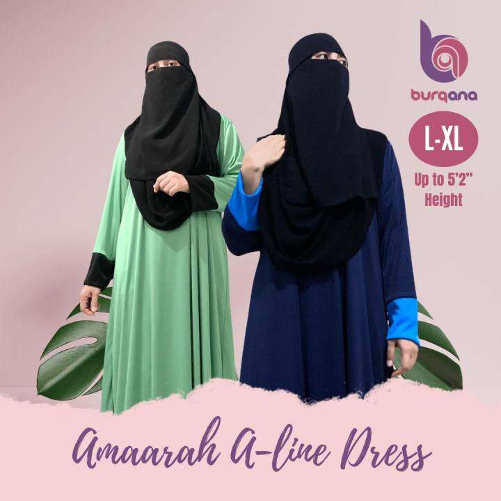 Amaarah A-line Plain Muslim Dress for Women fit up to XL | Lazada PH