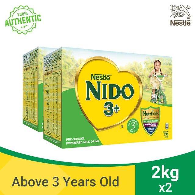 NIDO® 3+ Powdered Milk Drink For Pre-Schoolers Above 3 Years Old 4kg [2kg x 2] | Lazada PH