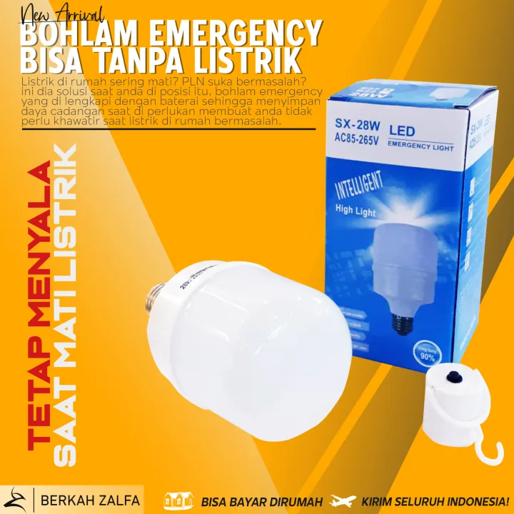 BOHLAM RUMAH LED EMERGENCY SX- 28 WATT UNTUK DARURAT SAAT MATI LAMPU ...