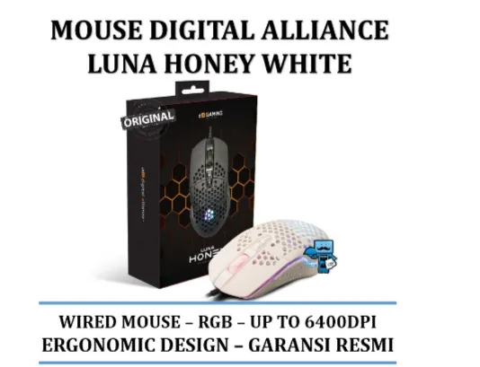 Mouse Gaming Digital Alliance Luna Honey RGB - White | Lazada Indonesia