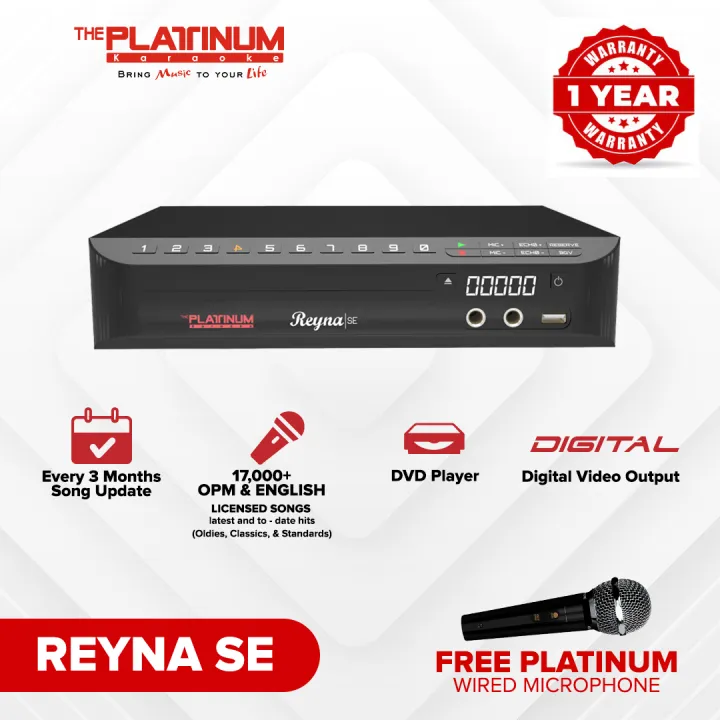 The Platinum Karaoke Reyna SE Professional Player With 17,000+ songs with Free Platinum Wired ...