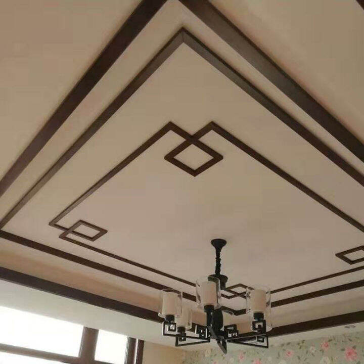 Solid wood line density board Chinese ceiling corner decoration PVC ...