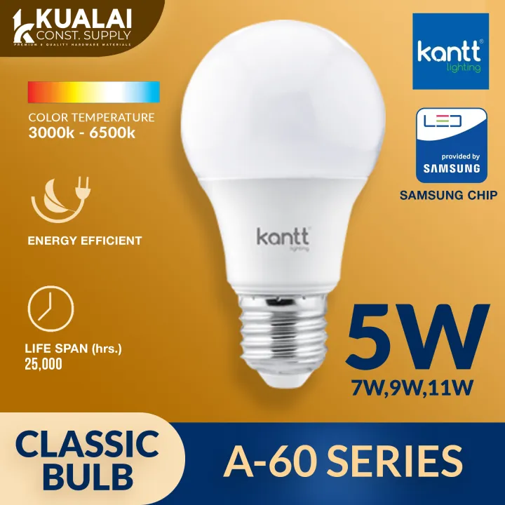 Kantt Classic Bulb A-60 Series 5W, 7W, 9W, 11W Daylight Warm White ...