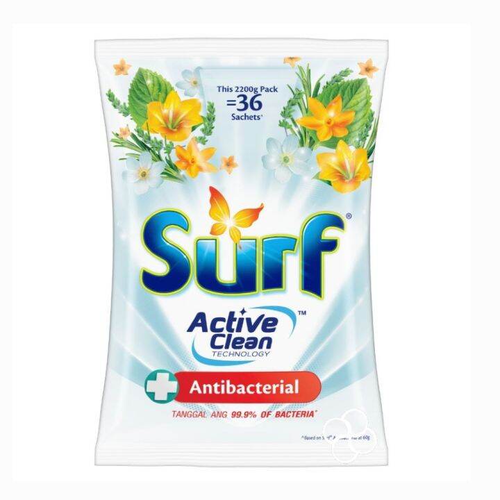 Surf Active Clean Antibacterial Powder Detergent 2.2kg | Lazada PH
