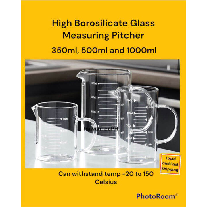 High Borosilicate Glass Measuring Pitcher 350ml 500ml 1000ml | Lazada PH