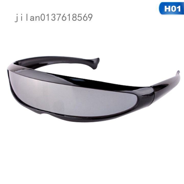 jilan | Glasses UV400 Personality Mirrored Lens Visor Sunglasses Laser ...