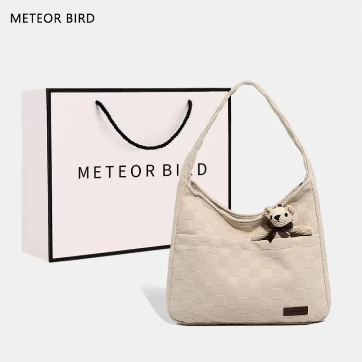 Meteor BIRD กระเป๋าสะพายไหล่ ผ้าแคนวาส ทรงโท้ท ขนาดใหญ่ จุของได้เยอะ ...