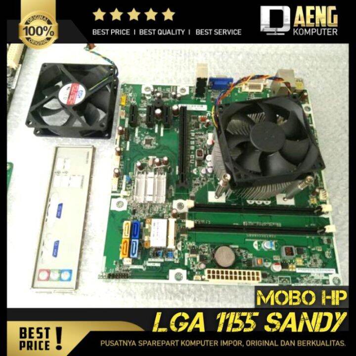 Motherboard Mainboard Mobo PC Merk HP Socket 1155 Lengkap heatsing Fan Original Hp dan Fan Case ...