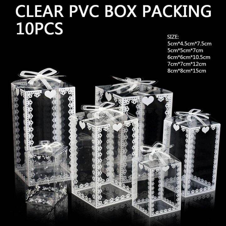 10pcs PVC Box Wedding Box Acetate Box for Gift Giveaway Box Plastic ...
