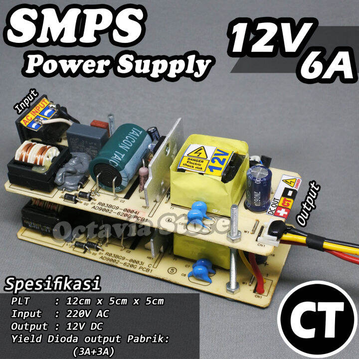 Adaptor SMPS power supply 12V 6A CT | Lazada Indonesia