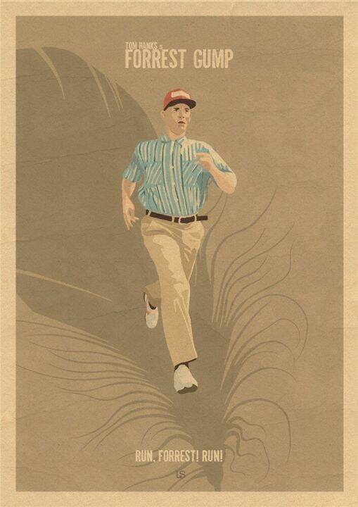 Forrest Gump Hollywood Inspirational Movies Kraft Paper Posters Wall ...