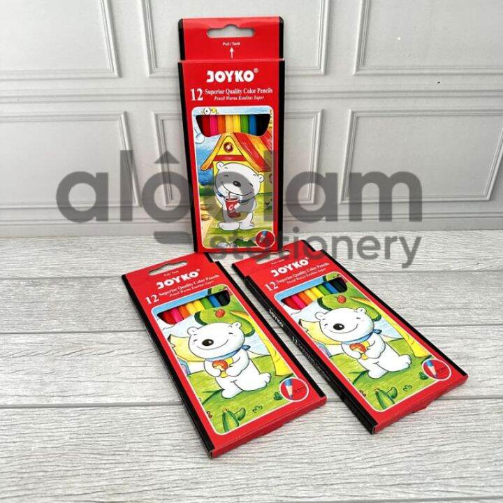 SATU SET ( 12 WARNA ) colour Pencil Pensil Warna 12 Warna Panjang Joyko ...