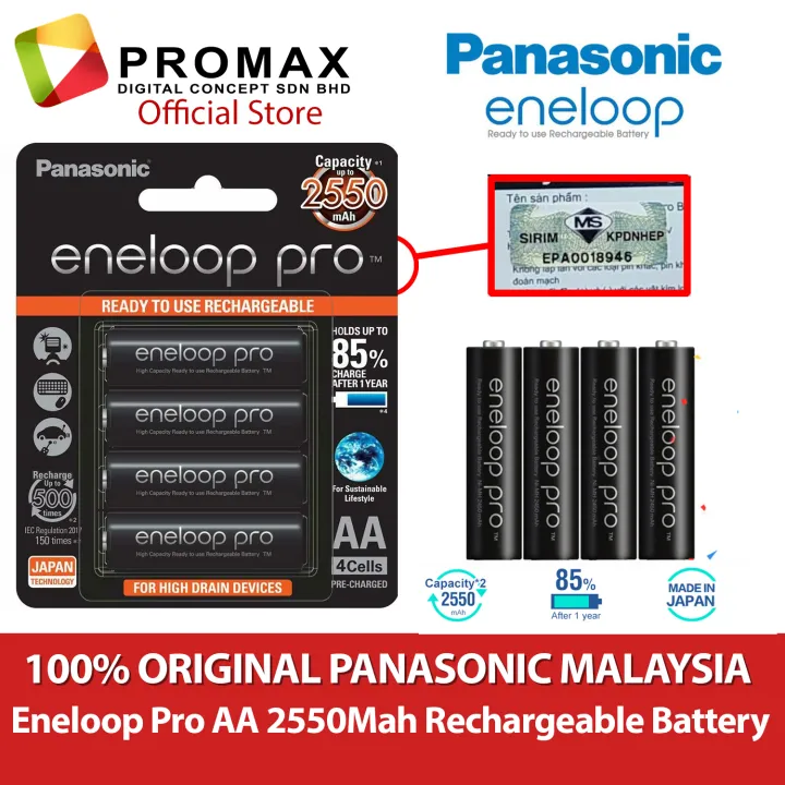 Panasonic Eneloop Pro Rechargeable Ni Mh 4x Aa Battery 2550 Mah 100