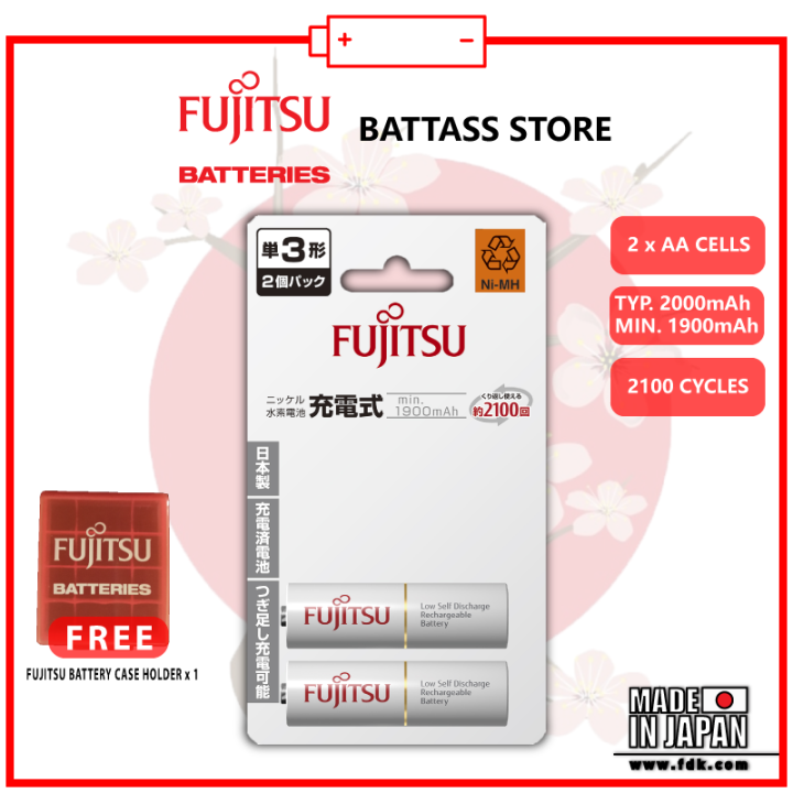 Fujitsu Standard AA 2 cells TYP. 2000mAh Rechargeable Battery - HR-3UTC ...