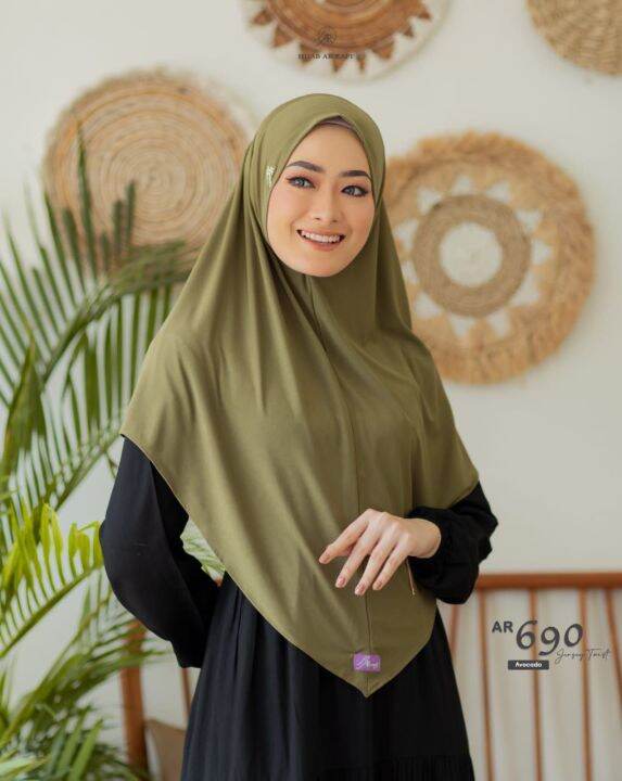 Jilbab Syari Non Pet Arrafi terbaru Kode Ar 690 | Ar 690 | Bergo Malay | Bergo Jersey Non Pad ...