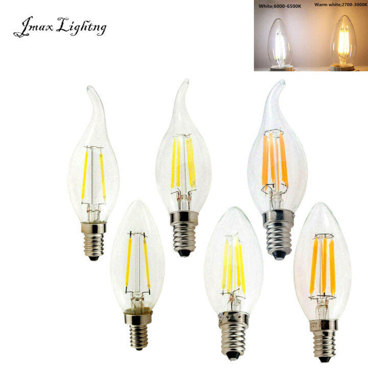 Jmax Dimmable E14 6W 4W 2W 220V Edison COB Filament Retro LED Light ...