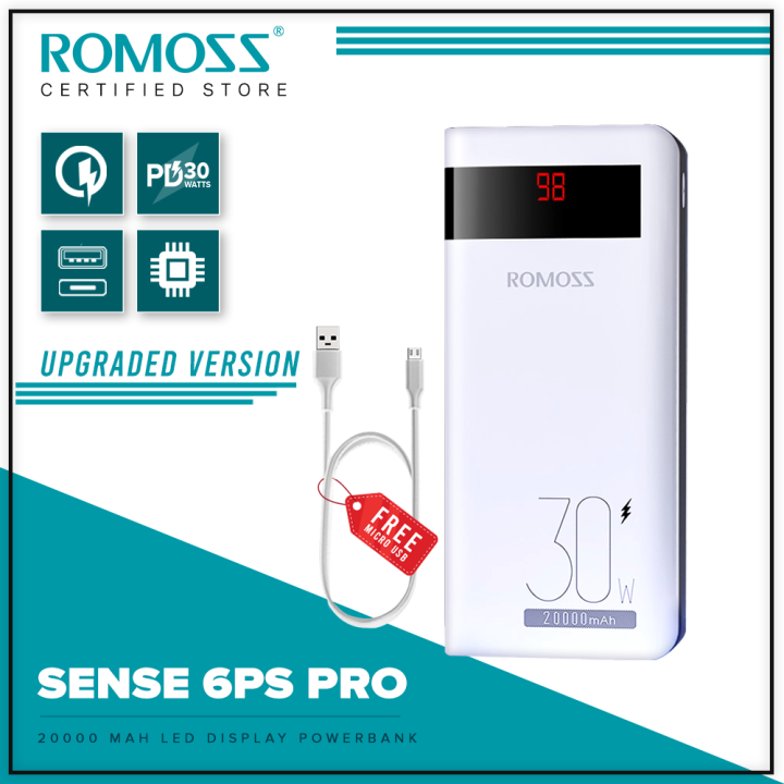 Romoss Sense 6PS Pro 30W / Sense 6PS+ 18W 20000 mAh Power Bank Two-way ...