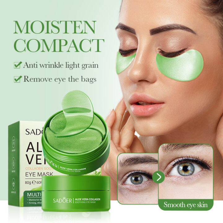 ROREC SADOER Aloe Vera Collagen Soothing Eye Mask Anti-Wrinkle Firming Dilute Dark Circles ...