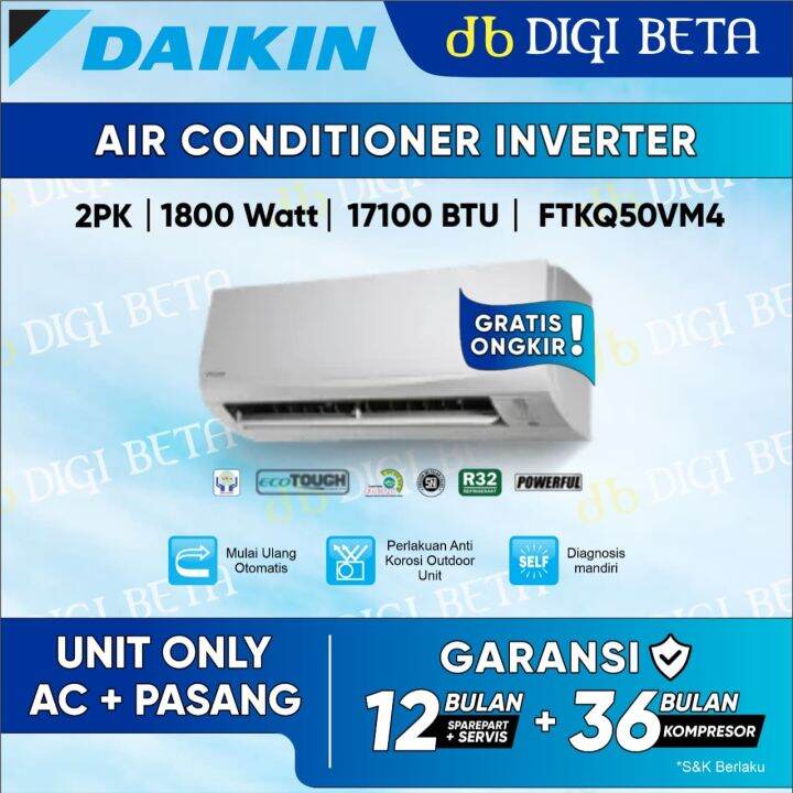 AC Daikin 2 PK Inverter FTKQ50UVM4 Air Conditioner Split 1800 Watt ...