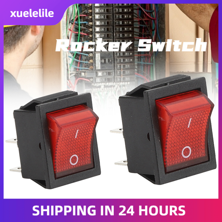 5x Rocker Switch 16A 250V 4ขาพร้อมอุปกรณ์ควบคุมอุตสาหกรรมแสงสีแดง New ...