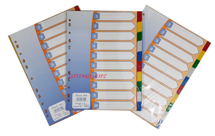 Pembatas Binder Plastik Bambi A4/ Tab Divider Bambi 2610 ukuran A4 ...
