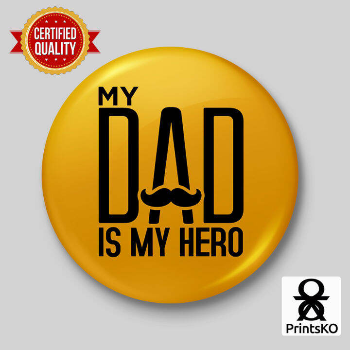 High Quality Button Pin / Badge with Father - Thank you Best Hero Dad ...