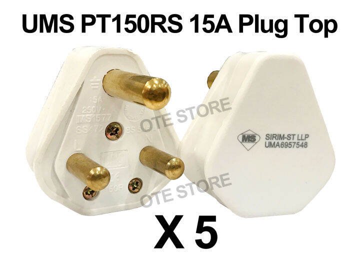 UMS PT150RS 15A PLUG TOP (SIRIM) X 5 UNIT | Lazada
