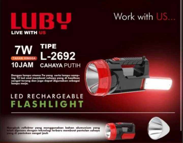 Luby Senter Terang Emergency 7W +12 LED SMD L 2692 Tahan 10 JAM | Lazada Indonesia