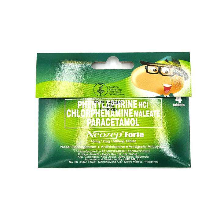Neozep Forte Tablet 4s (Phenylephrine HCI + Chlorphenamine Maleate ...