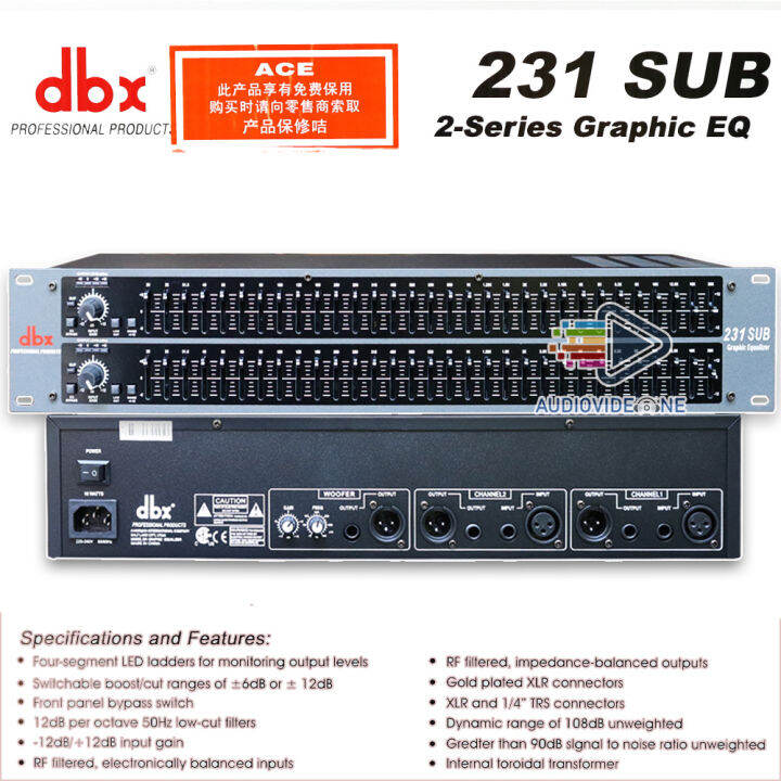 Equalizer DBX 231SUB 2 x 31 Band Stereo Ekualiser 2 Sap Trafo Donat Equaliser Plus Subwoofer ...
