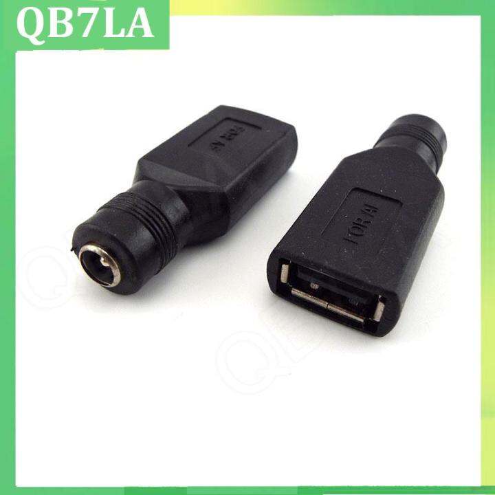 QB7LA shop 5V USB Female Jack to Round Head Hole 5.5 x 2.1mm Female ...