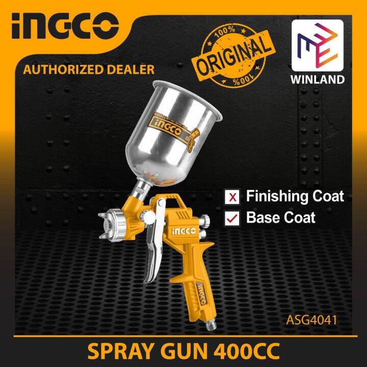 ♘INGCO Gravity Type Air Spray Gun 400cc Car Paint Base Coat for Air ...