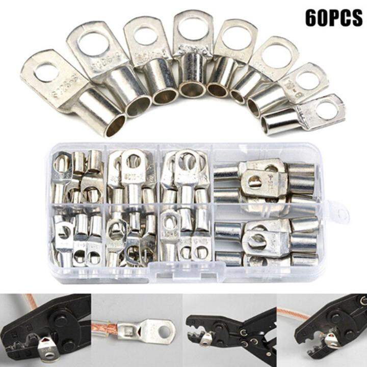 Graceful 60pcs Electrical Wire Copper Lug Battery Cable Ring Connector ...